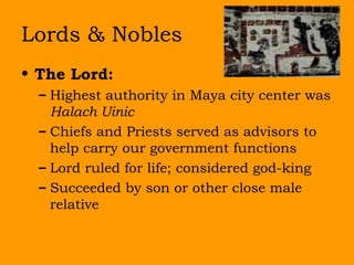 Maya social and political structure | PPT