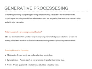 Mayer's theory of multimendia learning | PPTX