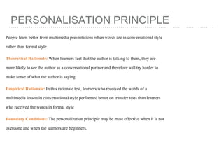 Mayer's theory of multimendia learning | PPTX