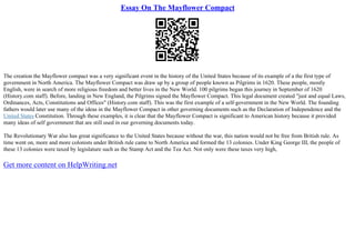 Mayflower Compact Research Paper | PDF