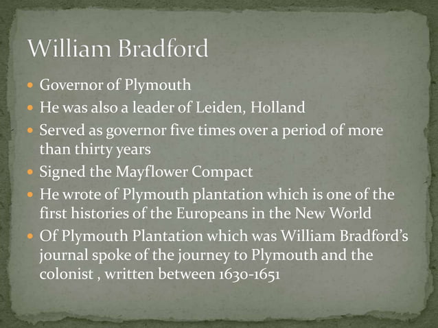 Mayflower, plymouth, and william bradford | PPTX | Travel