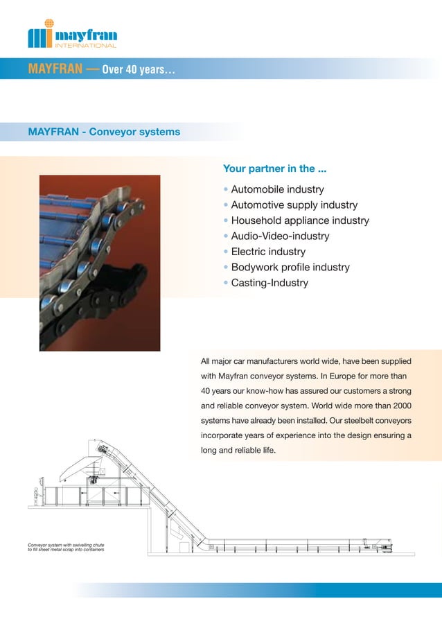 Mayfran steel belt conveyors for metalworking | PDF