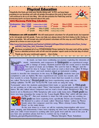 Harmony Elementary May 2012 Monthly Parent Newsletter | PDF