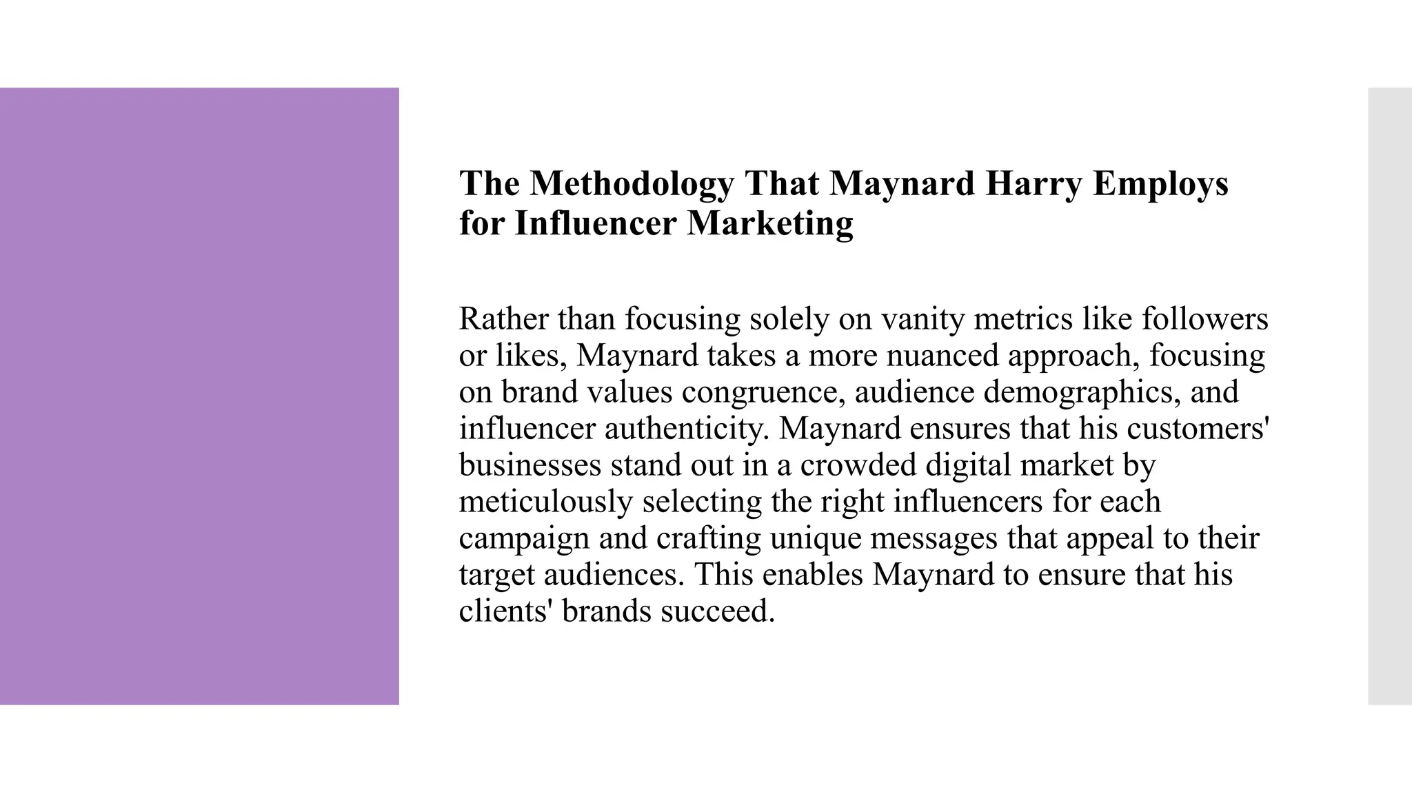 Maynard Harry: A Trailblazer in Influencer Marketing | PPTX