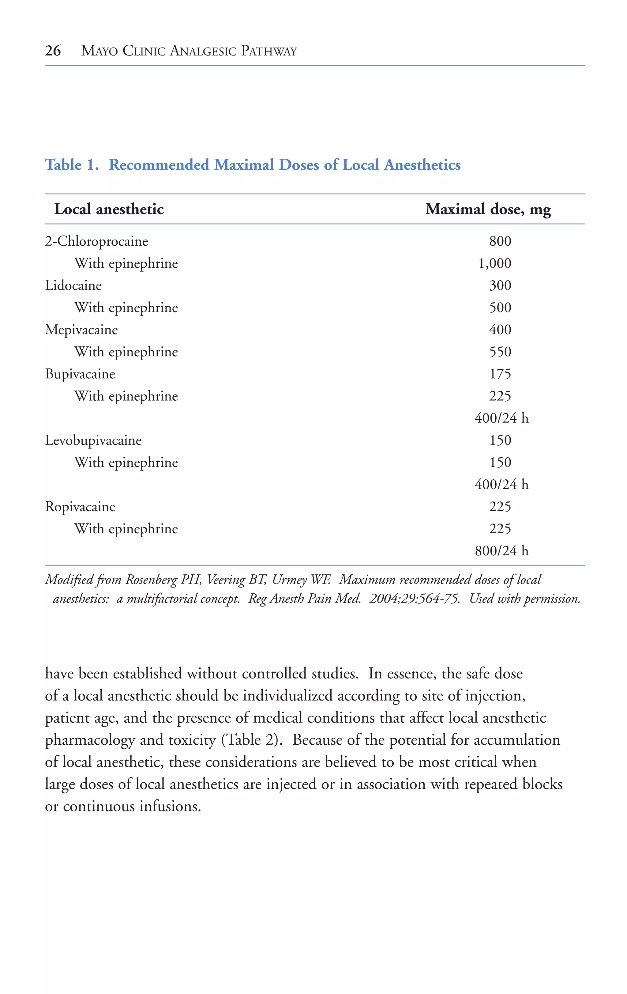 Mayo clinic analgesic pathway peripheral nerve blockade | PDF