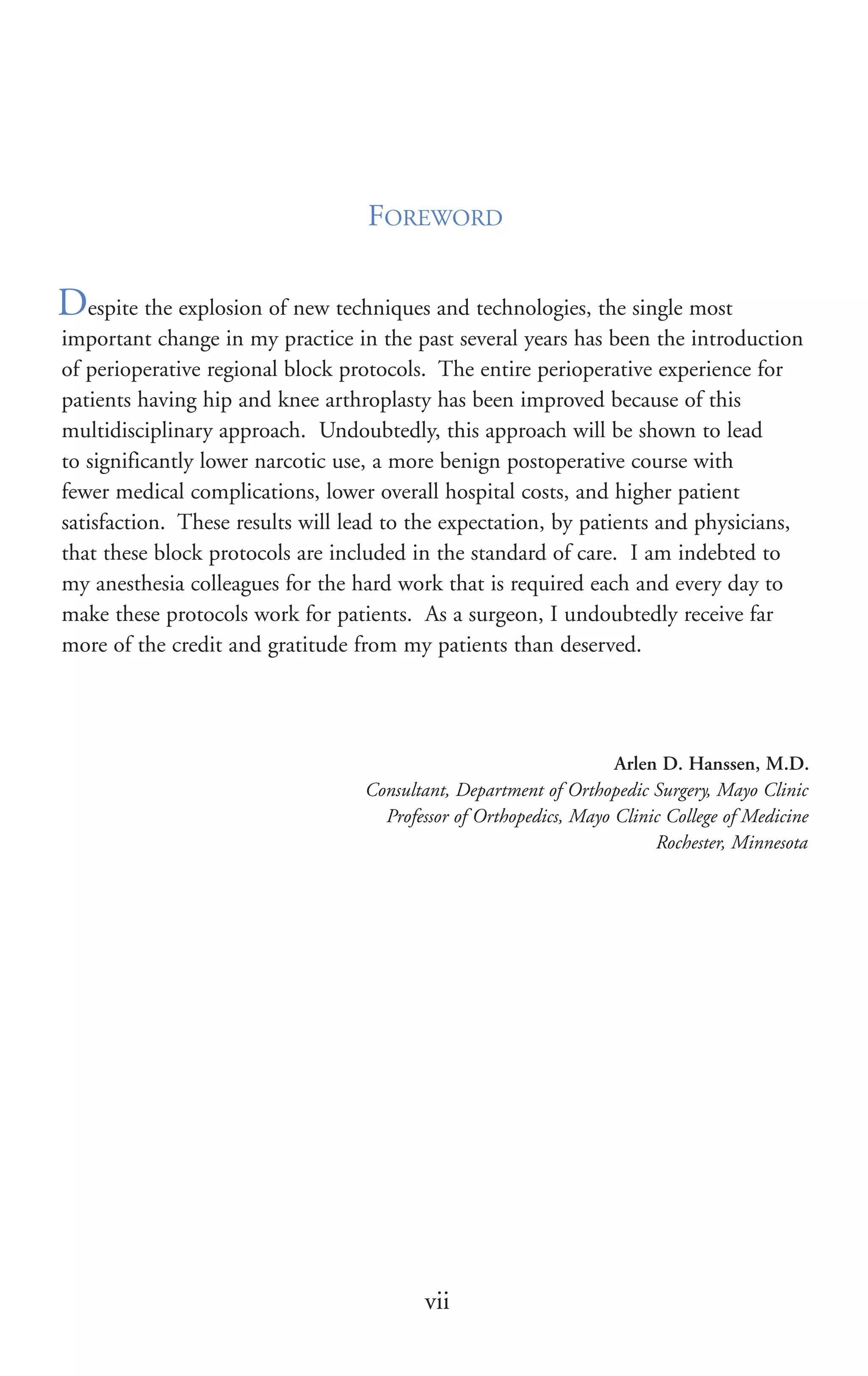 Mayo clinic analgesic pathway peripheral nerve blockade | PDF