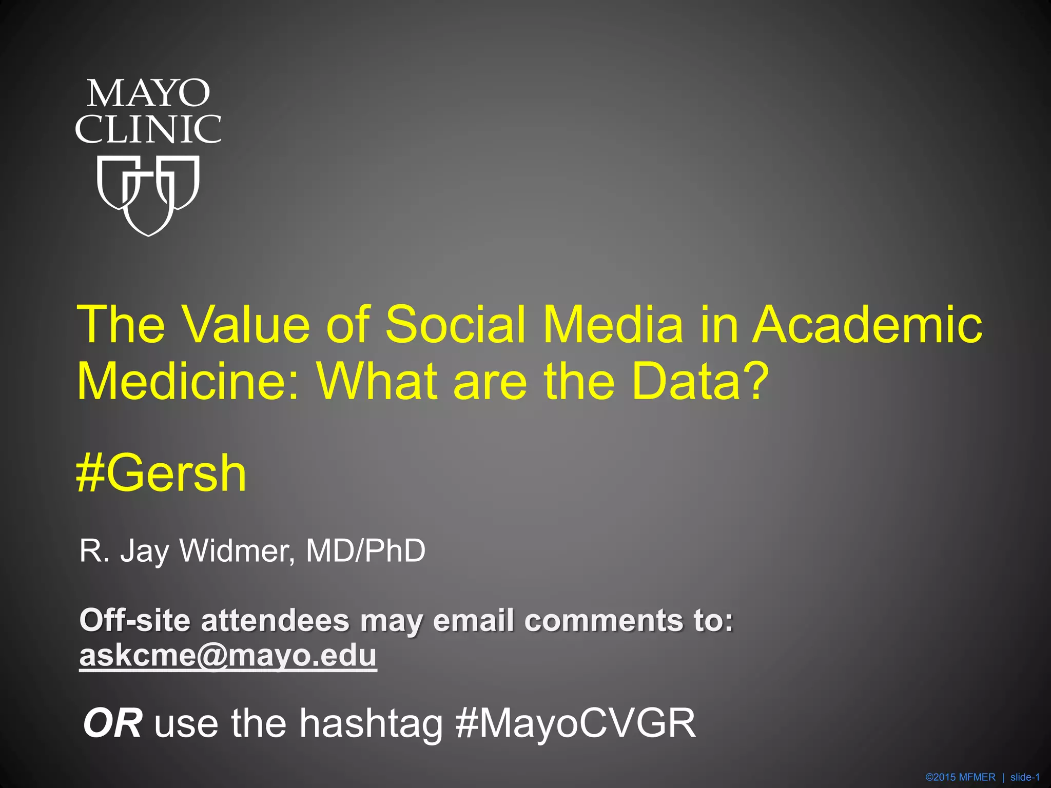 Mayo clinic cvgr 10 21-16 | PPTX