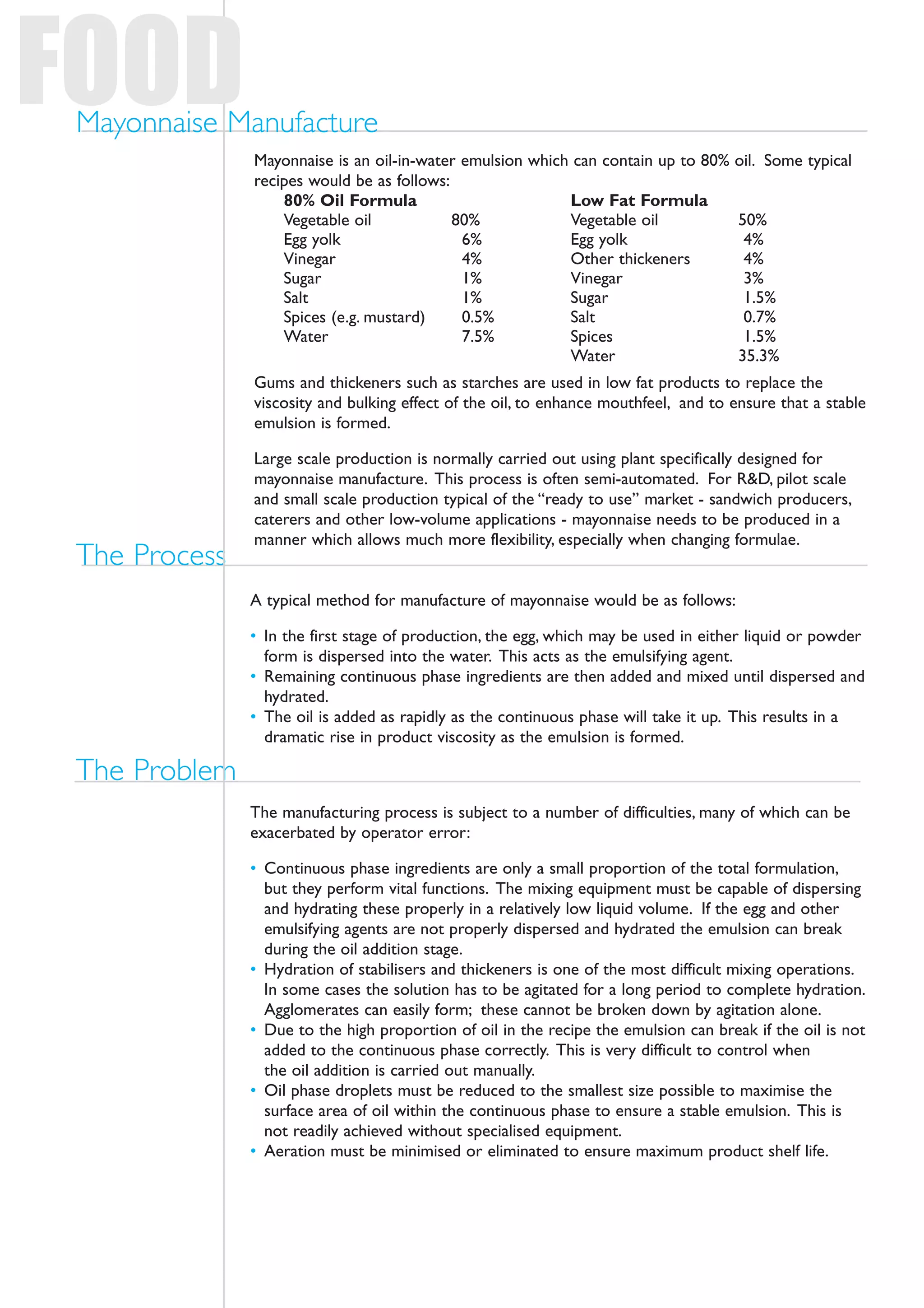 Food Industry Case Study: Manufacturing Mayonnaise | PDF