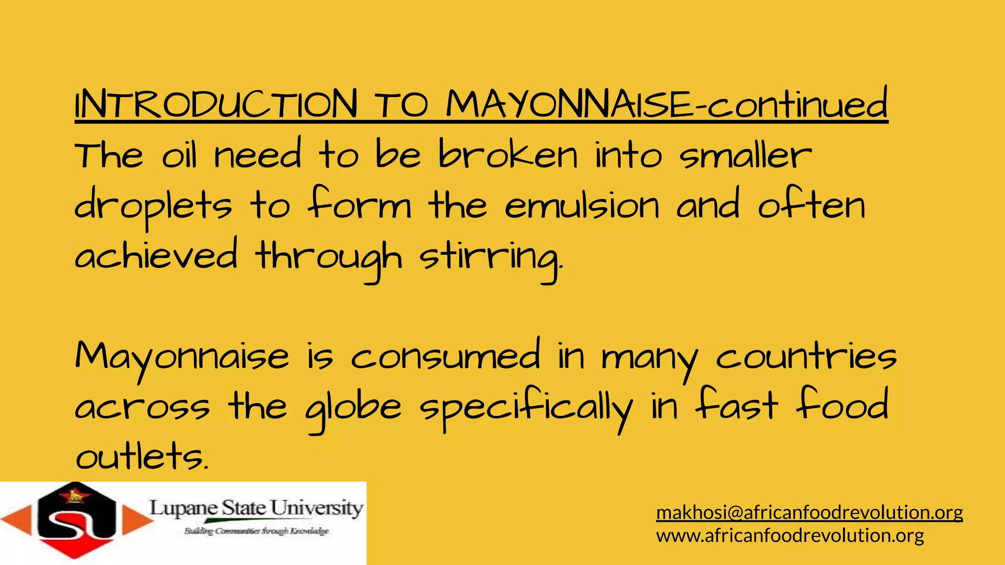 Mayonnaise production | PDF