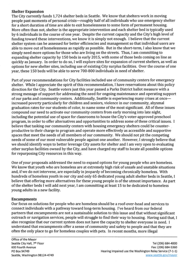 Mayor Murray letter to members of homelessness task force 12 19-14 | PDF