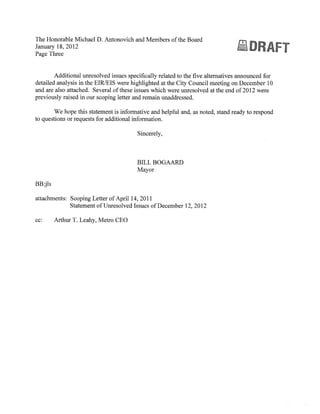 Mayor s draft letter to metro(1) | PDF