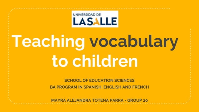 Teaching Vocabulary - Mayra Totena | PPT