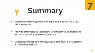 Teaching Vocabulary - Mayra Totena | PPT