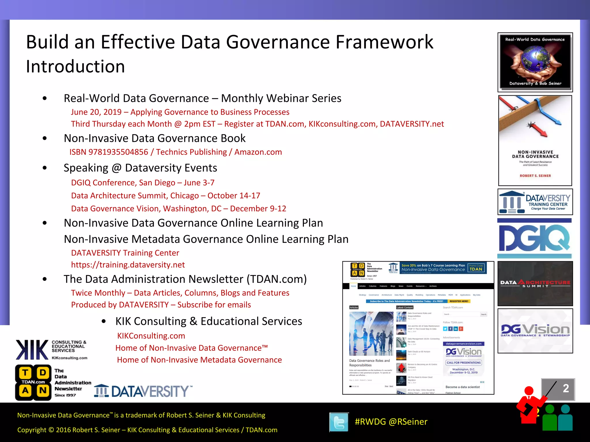 RWDG Slides: Build an Effective Data Governance Framework | PPT
