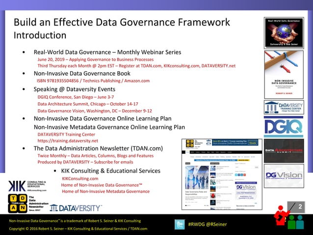 RWDG Slides: Build an Effective Data Governance Framework | PPT