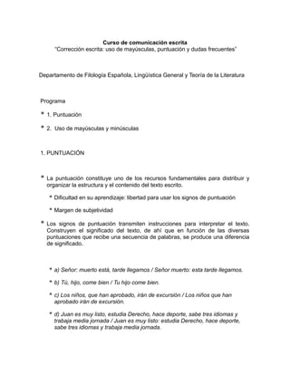Mayúsculas y puntuación | RTF