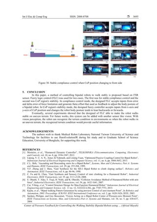 Center of Pressure Feedback for Controlling the Walking Stability Bipedal Robots using Fuzzy ...