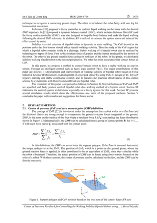 Center of Pressure Feedback for Controlling the Walking Stability Bipedal Robots using Fuzzy ...