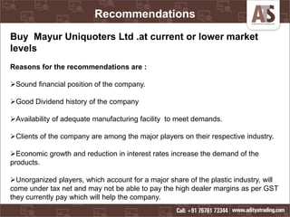 ATS Company Reports: Mayur | PDF | Stocks and Bonds | Personal Investing