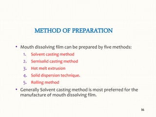 Mouth Dissolving Film | PPTX
