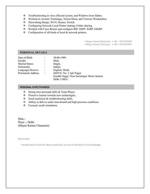 Mayur cv | PDF