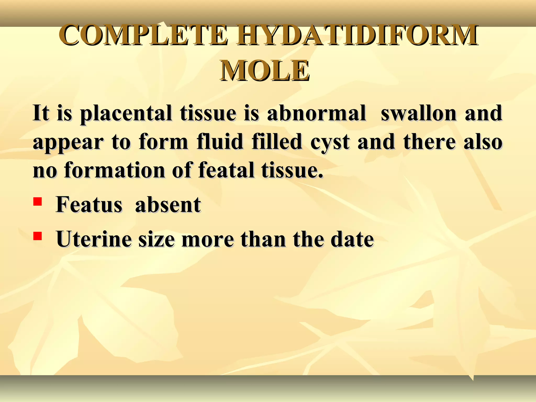 hydatidiform mole | PPT