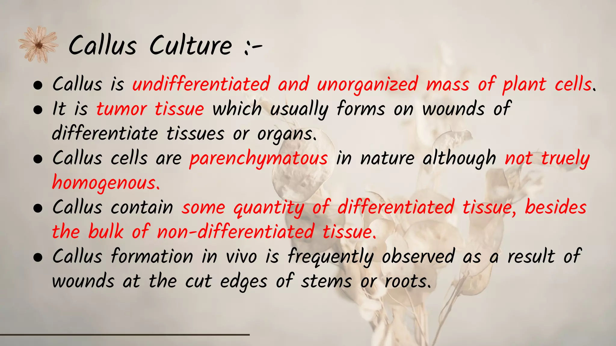 Callus culture and it's application | PDF