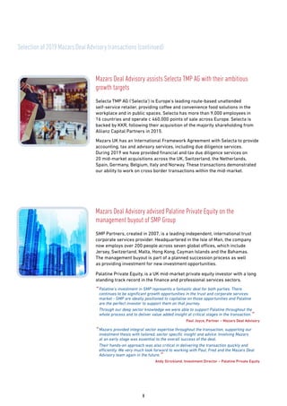 Mazars 2019 Deal Advisory Highlights | PDF