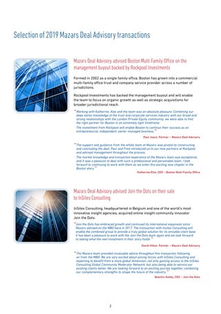 Mazars 2019 Deal Advisory Highlights | PDF
