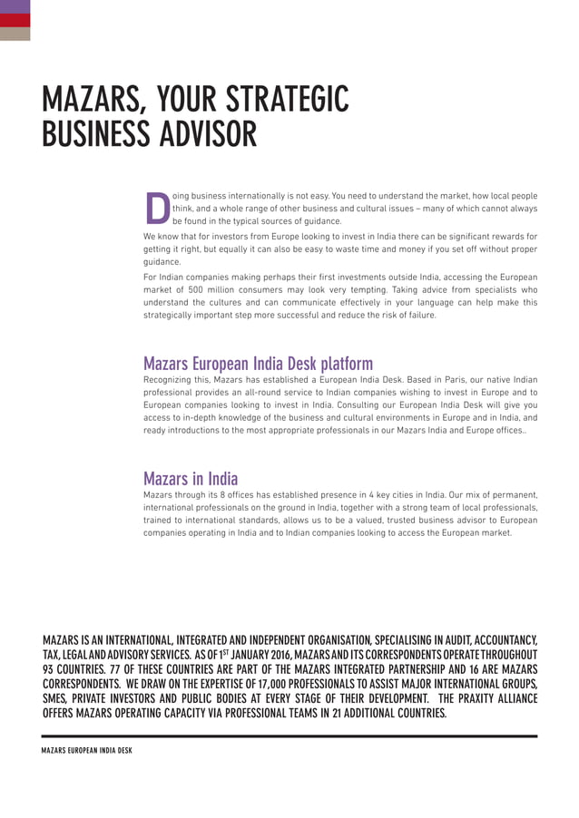 Mazars European India Desk | PDF | Business Accounting & Finance | Business