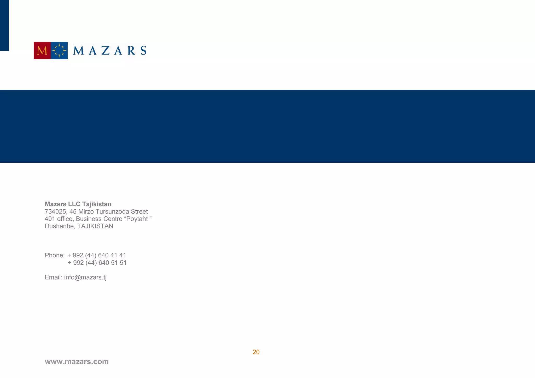 Mazars presentation november 2011 (tjk) | DOCX