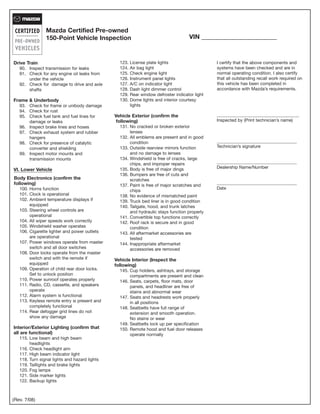 Mazda Certified Pre-Owned CPO 150 Point Vehicle Inspection CardinaleWay ...