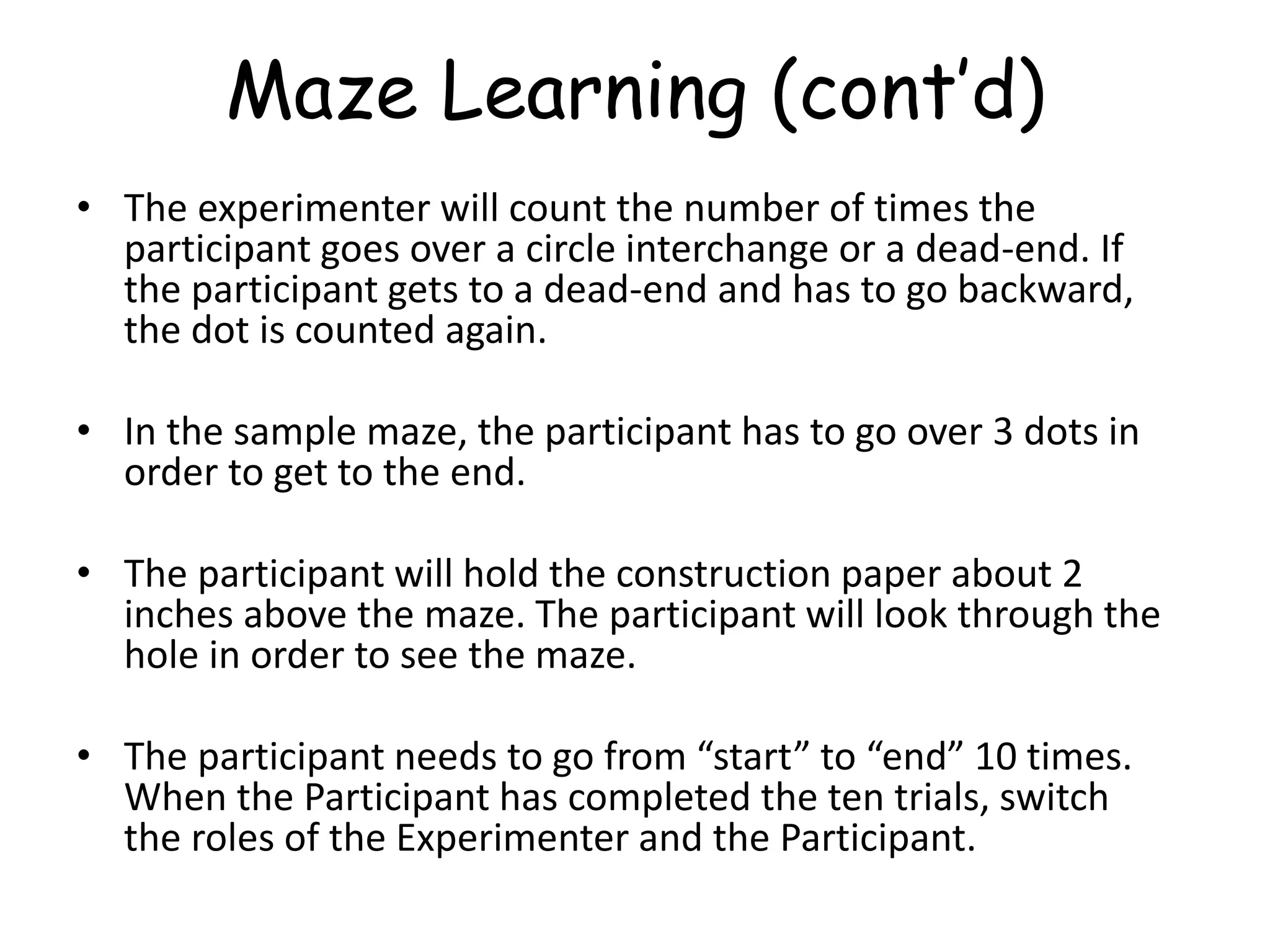 Maze Learning | PDF