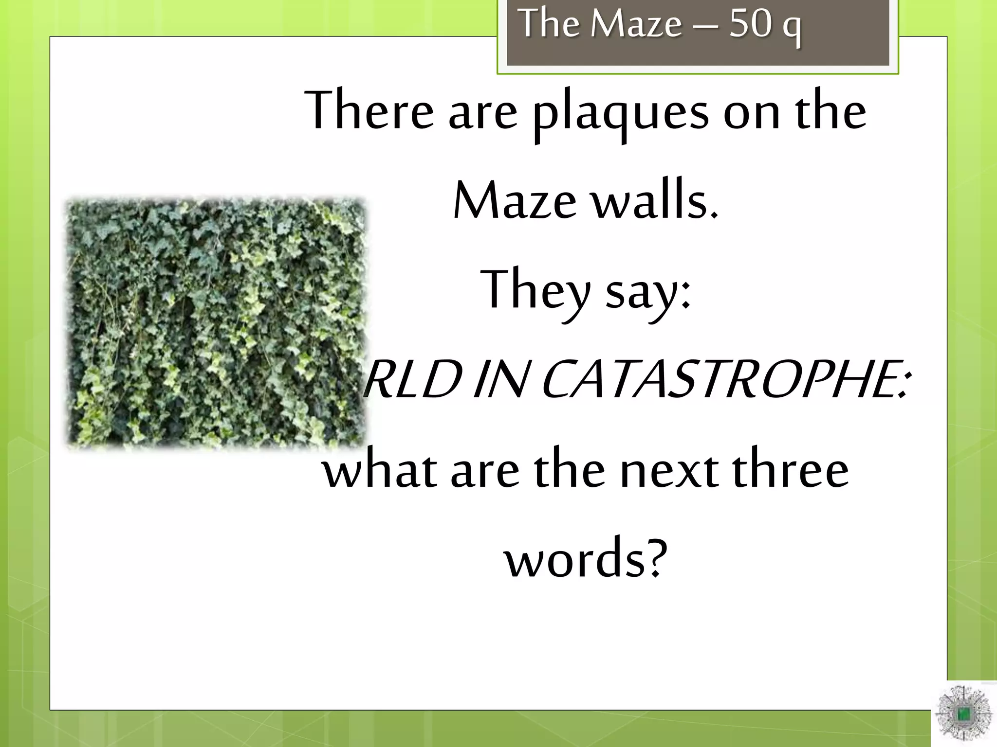 Maze runner game | PPTX