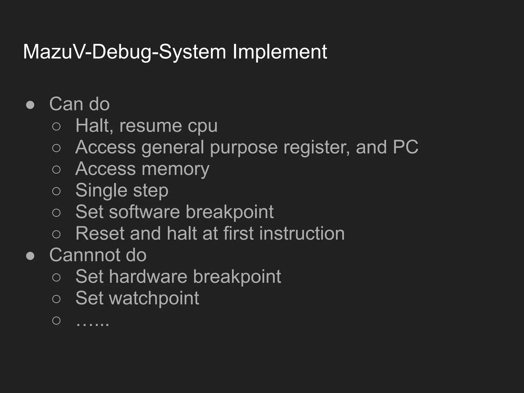 MazuV-Debug-System | PPT