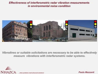 Terrestrial radar interferometry: contactless methodology for vibration monitoring | PPTX