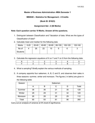 Mb0040 fall drive assignment-2012 | PDF