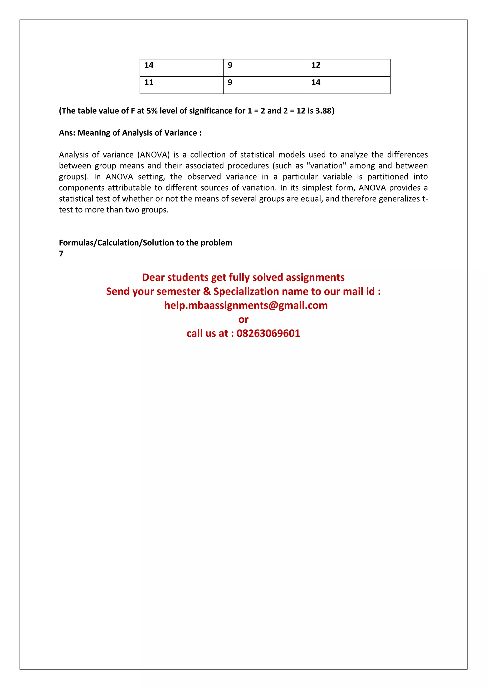 Mb0040 statistics for management | PDF