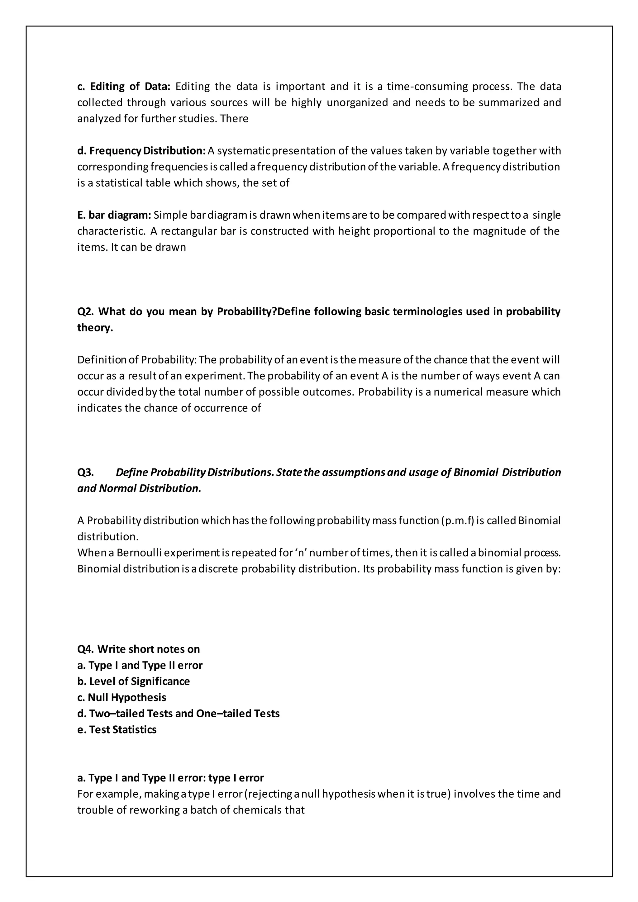 Mb0040 statistics for management | PDF