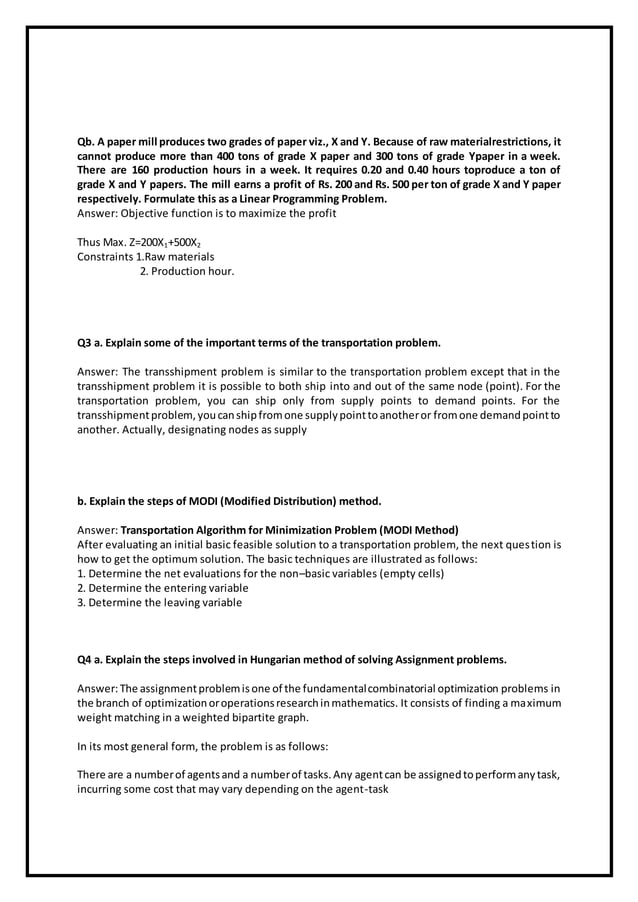 Mb0048 operations research | PDF