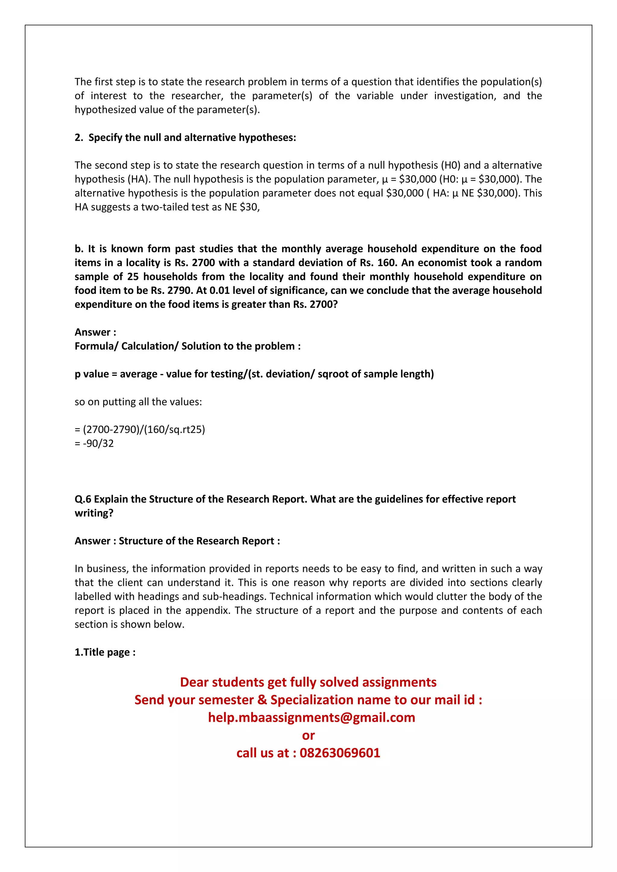 Mb0050 research methodology | DOCX