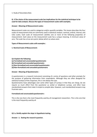 Mb0050 research methodology | DOCX