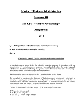 Mb0050 “research methodology answer | DOCX