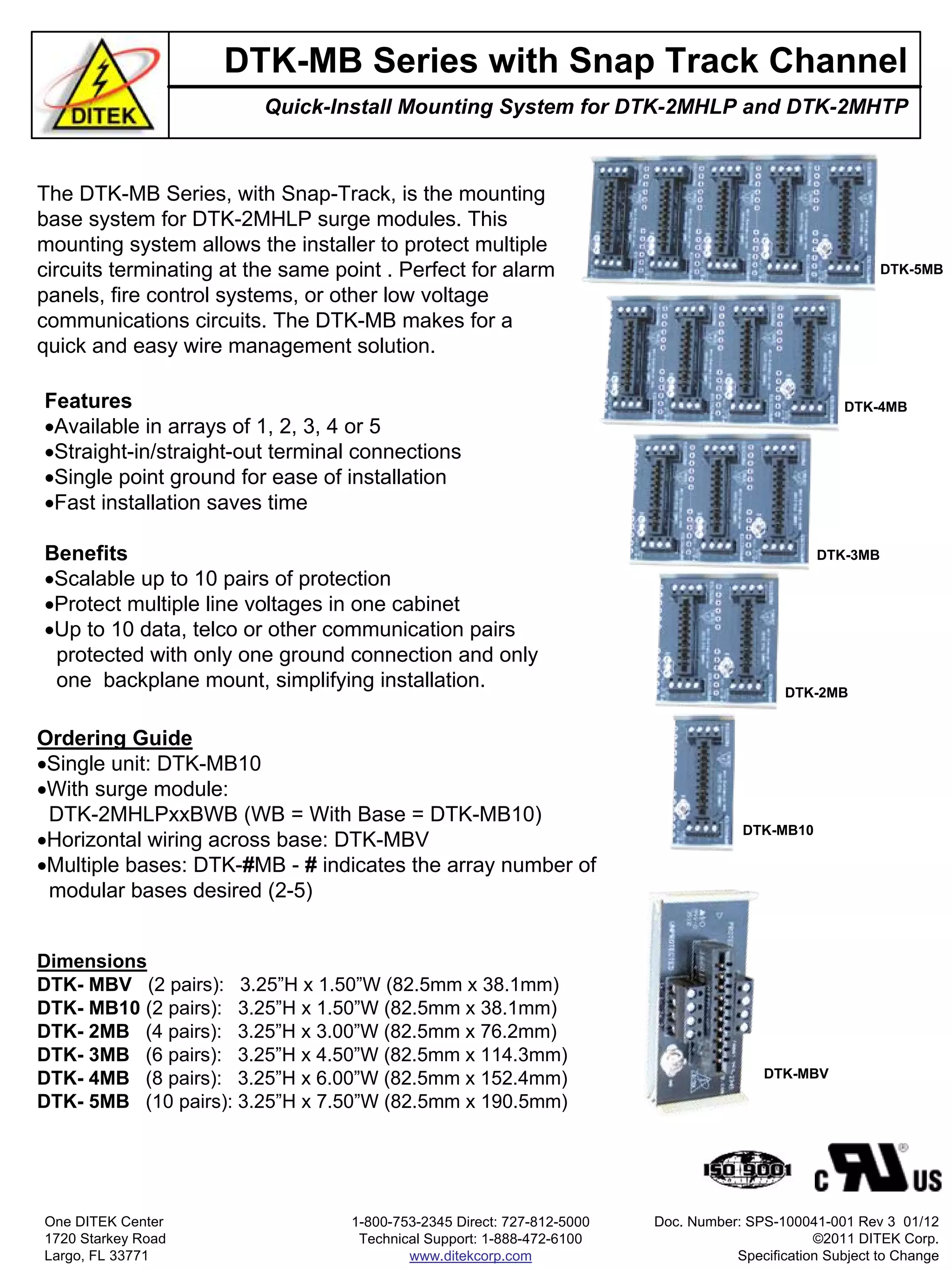 Ditek MB10 Data Sheet | PDF
