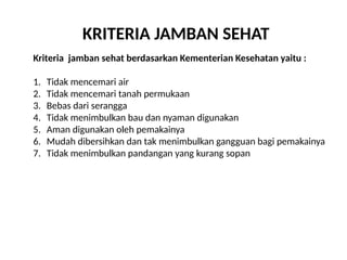 Pelatihan Pembuatan Jamban Sehat dan Kontruksi | PPTX