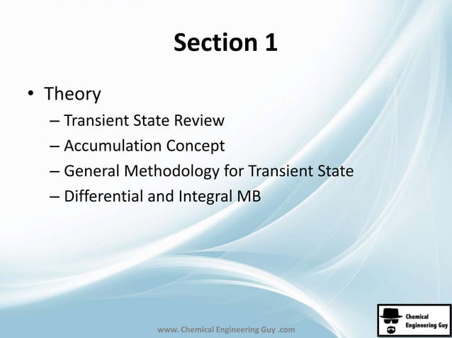 MB4 Mass Balance in Transient State | PPTX
