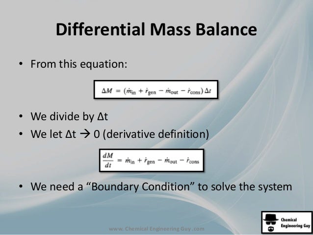 MB4 Mass Balance in Transient State