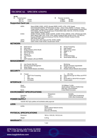 Top Global 3G Phoebus Wireless Router (MB6000) (Quantum-Wireless.com) | PDF