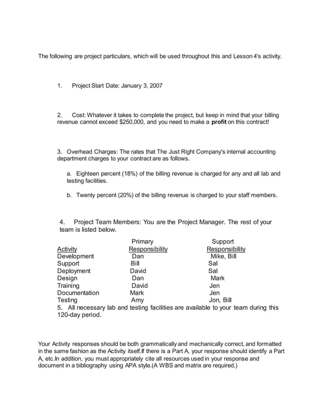 Mb670 project management complete course | DOCX