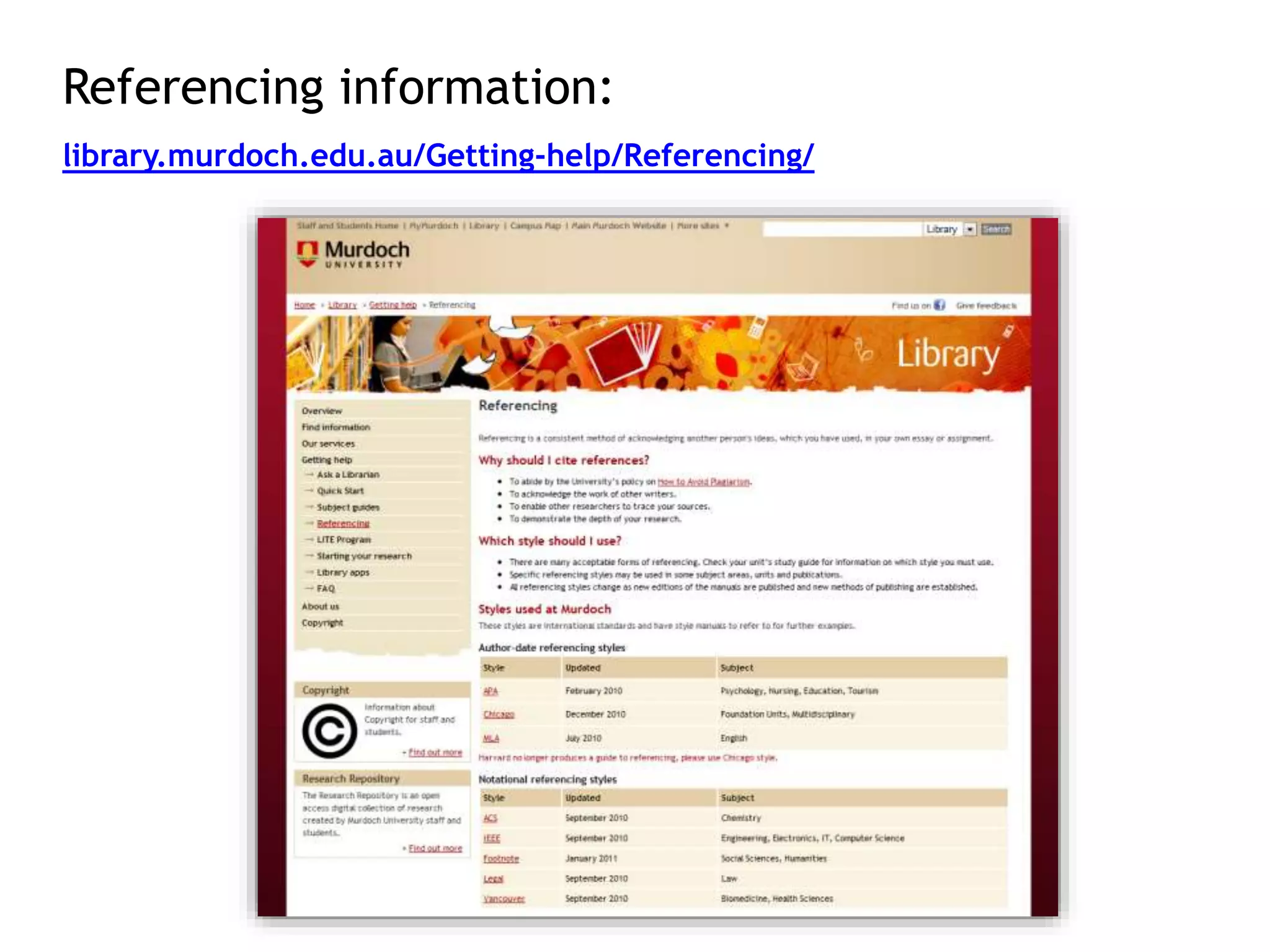 Library Research Skills for Murdoch Business School MBA students | PPTX
